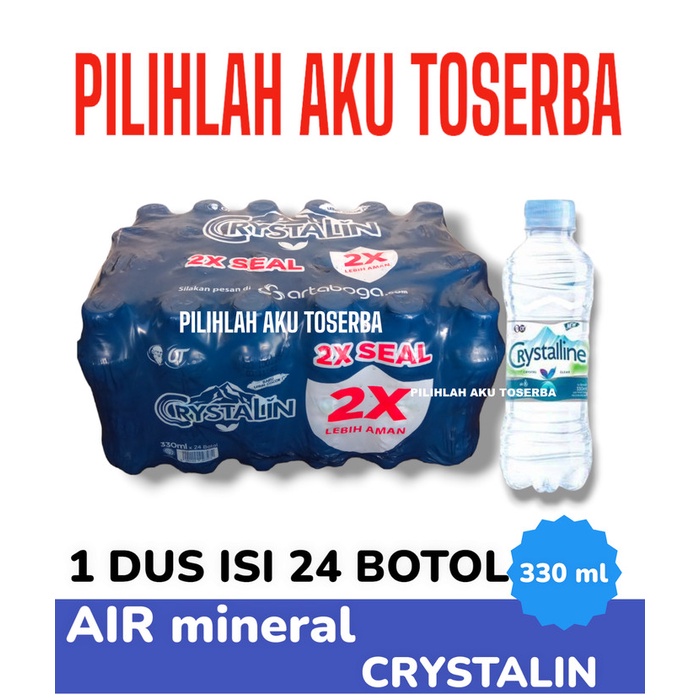 Jual CRYSTALIN Air Mineral Botol Mini Pet 330 ml - ( 1 DUS ISI 24 botol ) | Shopee Indonesia