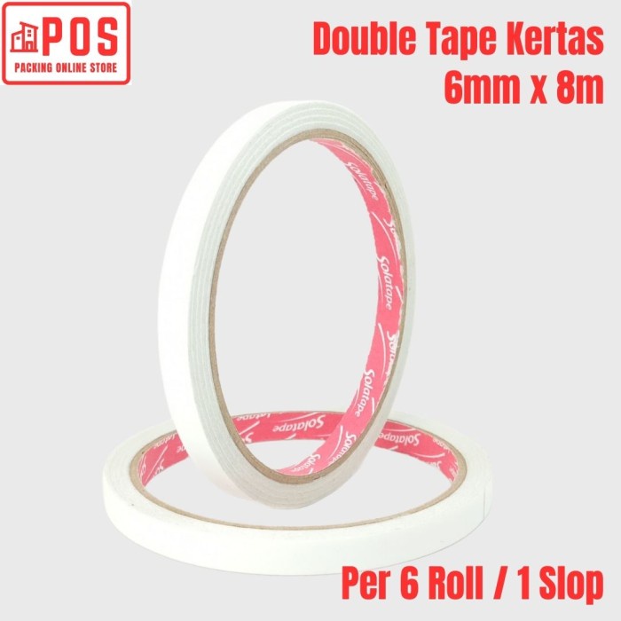 Jual 6 Roll Lakban | Double Tape Kertas 6mmx8m | Solatape | Shopee ...