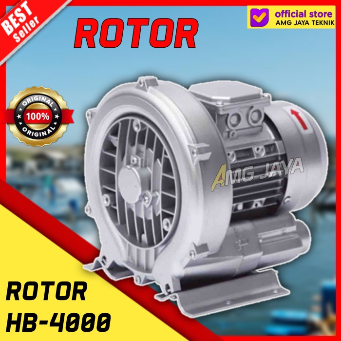Jual RING BLOWER ROTOR 5,5HP HB-4000 VORTEX BLOWER TAMBAK KOLAM CENTRIFUGAL - 220V | Shopee ...