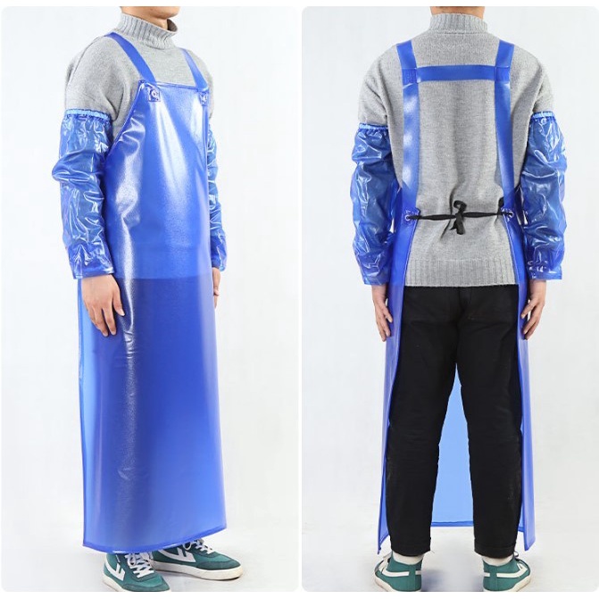 Jual Apron + Manset Lengan PVC Oil-Proof Laboratorium Protection ...