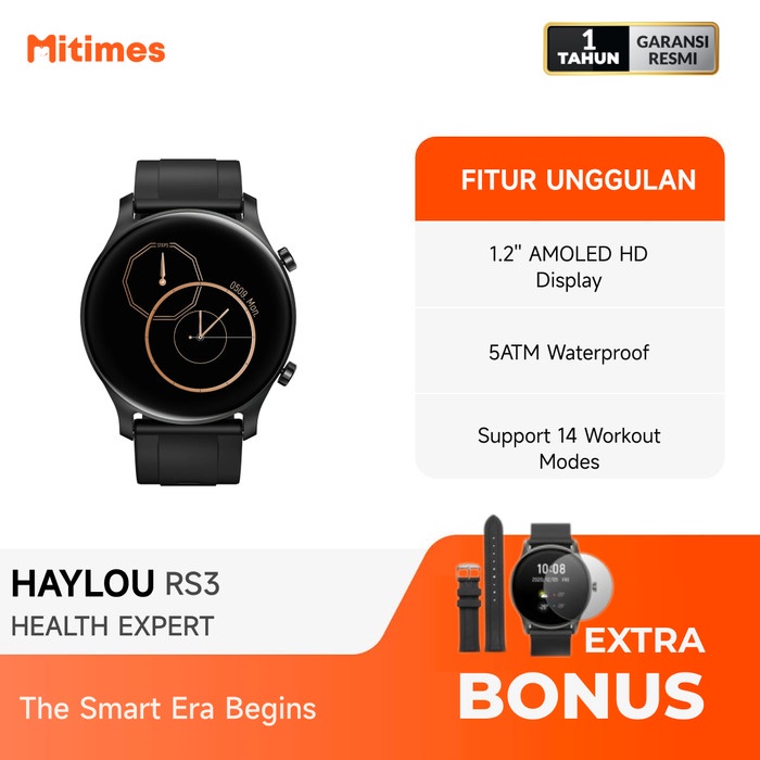 Jual Haylou RS3 LS04 Smartwatch Amoled GPS SpO2 5 ATM | Shopee Indonesia