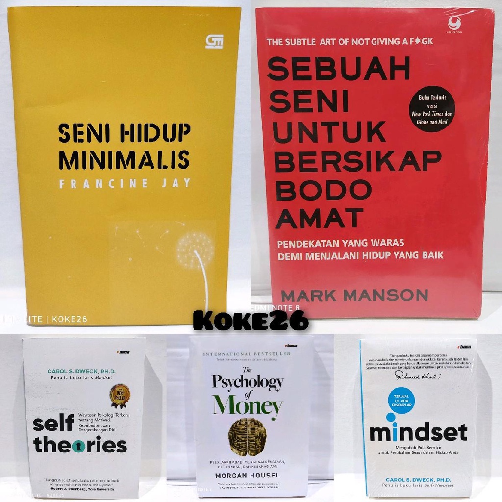 Jual PAKET 5 BUKU MOTIVASI SEBUAH SENI UNTUK BERSIKAP BODO AMAT, MINDSET, SELF THEORIES, THE ...