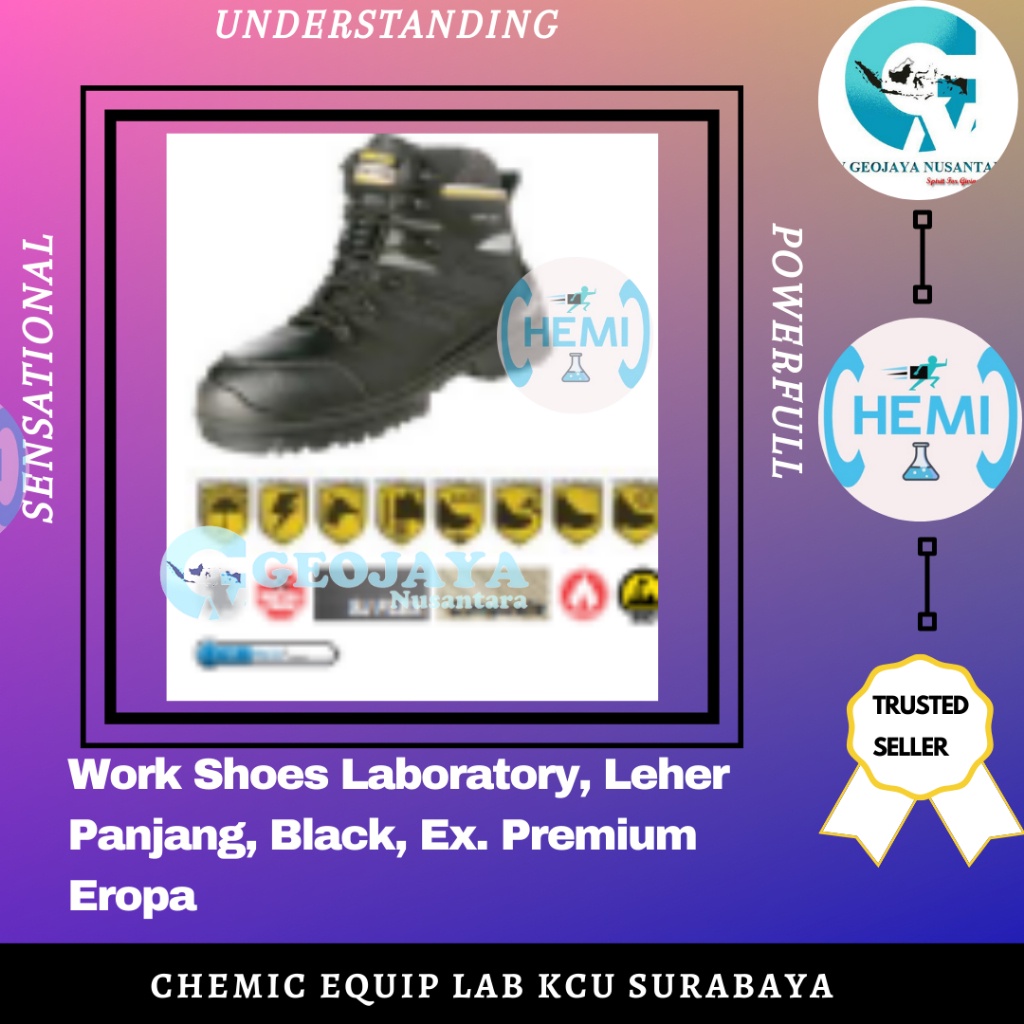Jual Work Shoes Laboratory, Leher Panjang, Black, Ex. Premium Eropa ...