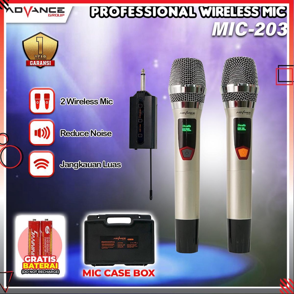 Jual READY STOCK!!! Advance Mic Wireless Microphone Mic double UHP ...