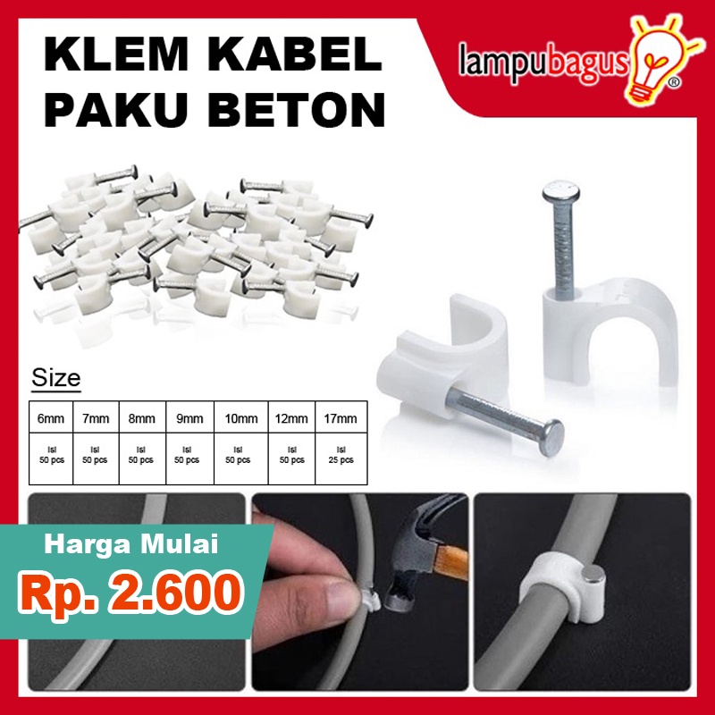 Jual Klem Kabel listrik / Klem Paku Beton / Klem Kabel Clip | Shopee ...