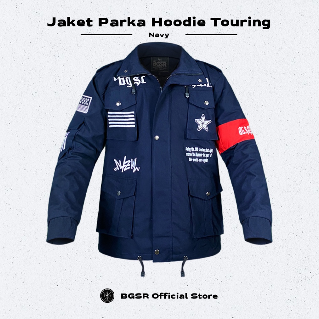 Jual BGSR Official Store - Jaket Parka Hoodie Pria Sleting Saku Dalam ...