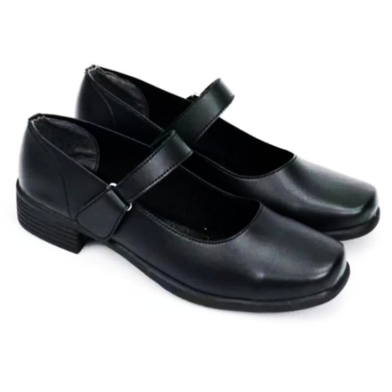 Jual Sepatu Pantofel Wanita Hak 3 cm Sepatu Hitam Sekolah Paskibra ...