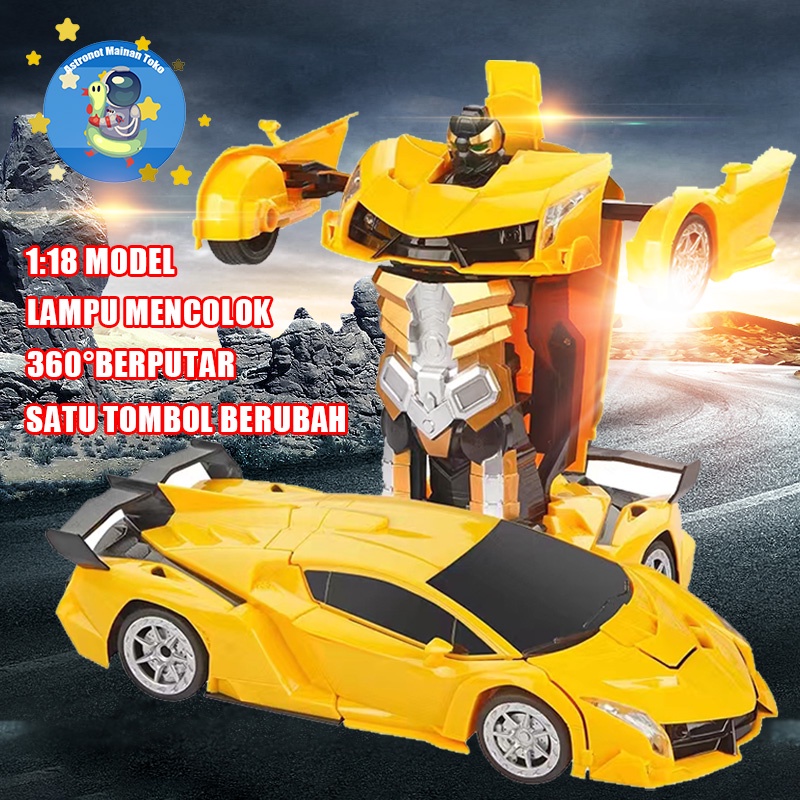 Jual RC TRANSFORMER 1: 18 MOBIL REMOT JADI ROBOT PREMIUM BATERAI CAS ...