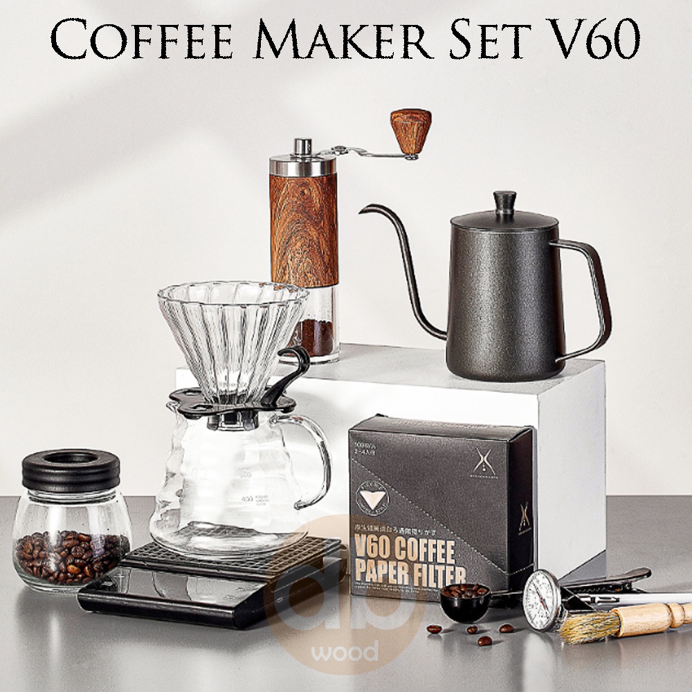 Jual Paket Alat Kopi Coffee Driper V60 Set | Coffee Maker Set V60 ...