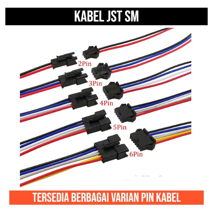 Jual Konektor JST SM 2P 3P 4P 5P 6P 1 2 3 4 5 6 Pin Connector LED RGB | Shopee Indonesia