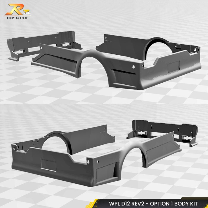 Jual WPL D12 Body Kit Set Rev2 Option 1 - Body Kit Part RC Drift 3D ...