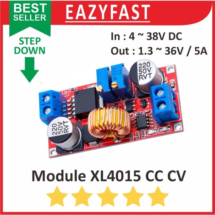 Jual Step Down 5A XL4015 CC CV R Module Modul DC Adjustable Power Regulator | Shopee Indonesia