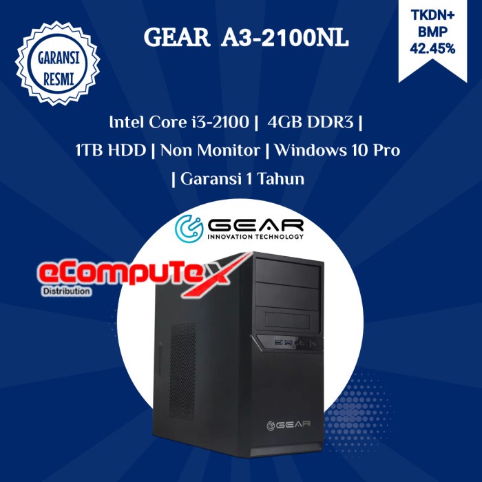 Jual PC Client Gear A3-2100NL i3-2100 4GB 1TB - TKDN RESMI | Shopee ...