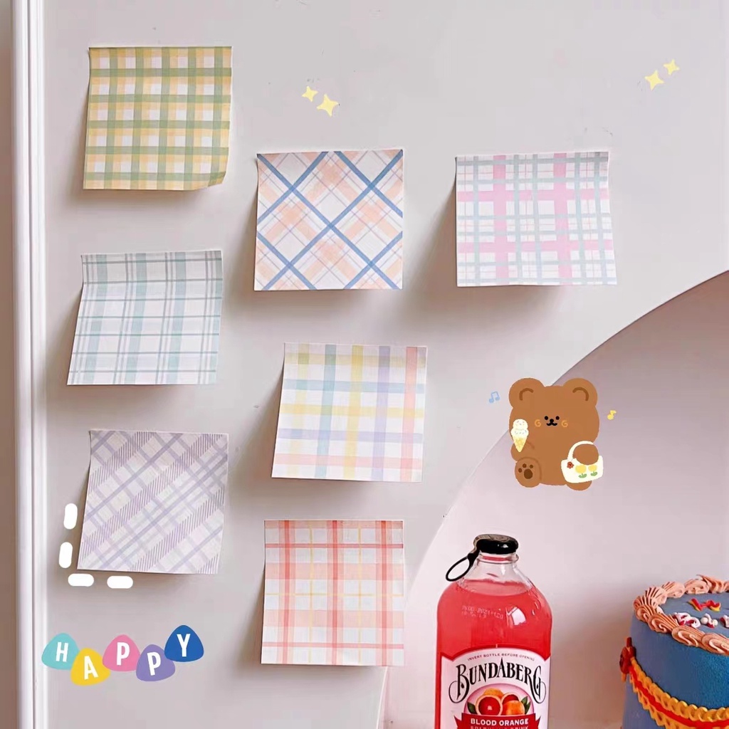 Jual Memo Sticker NOTE /Catatan Tempel Bergaris Warna/GRID SERIES CUTE ...