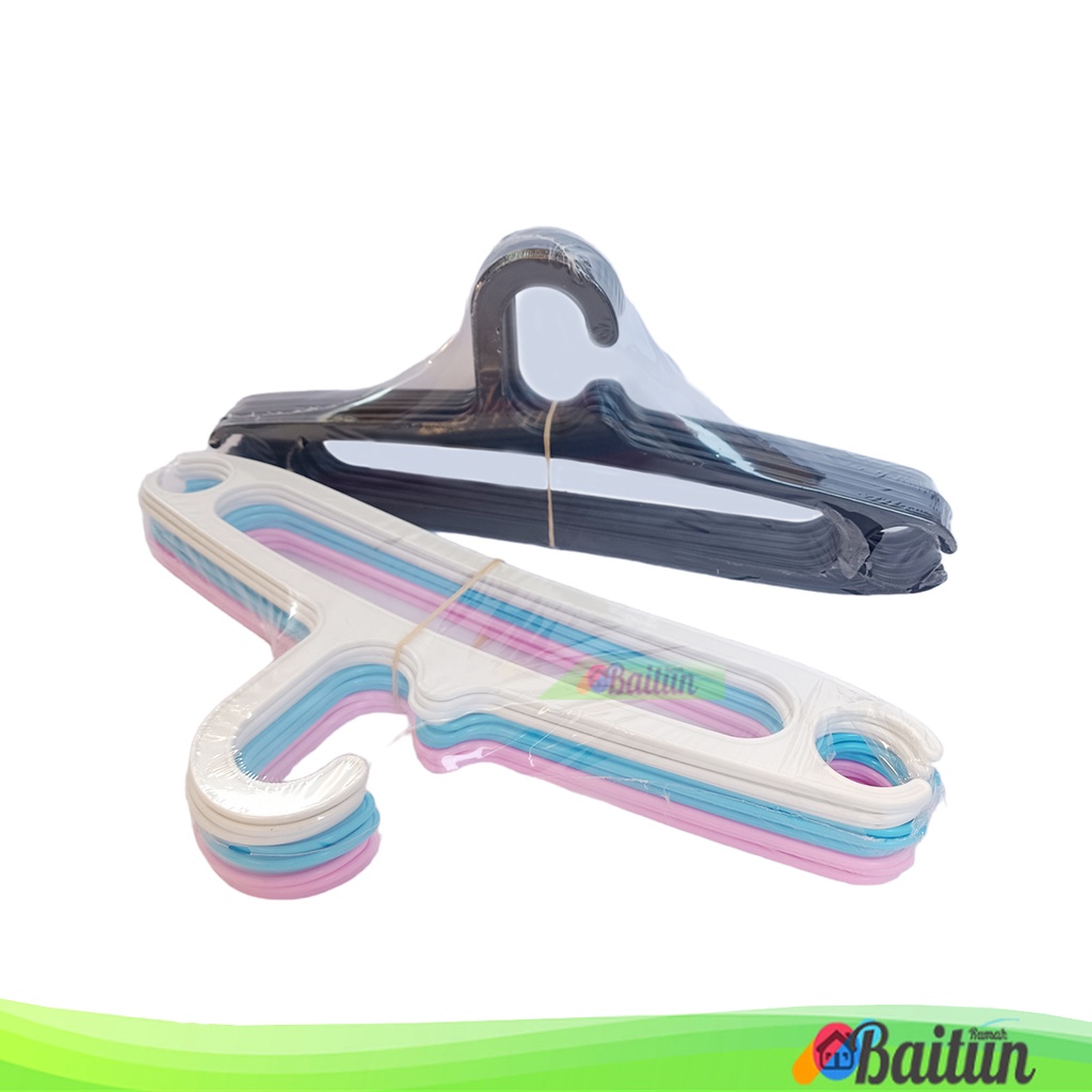 Jual Baitun Hanger Pakaian Plastik Warna | Cangkolan Gantungan Baju ...