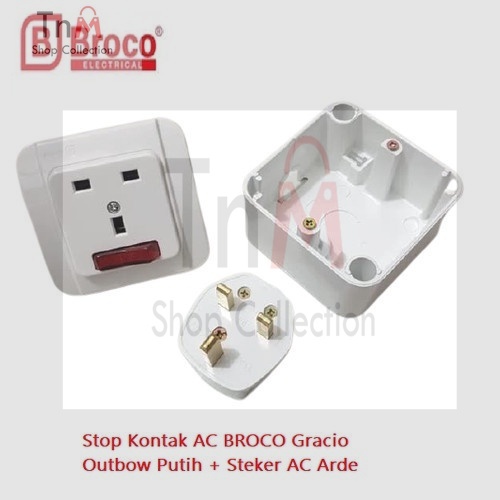 Jual Broco Stop Kontak AC Socket 3 Pin White - STOP KONTAK AC MERK ...