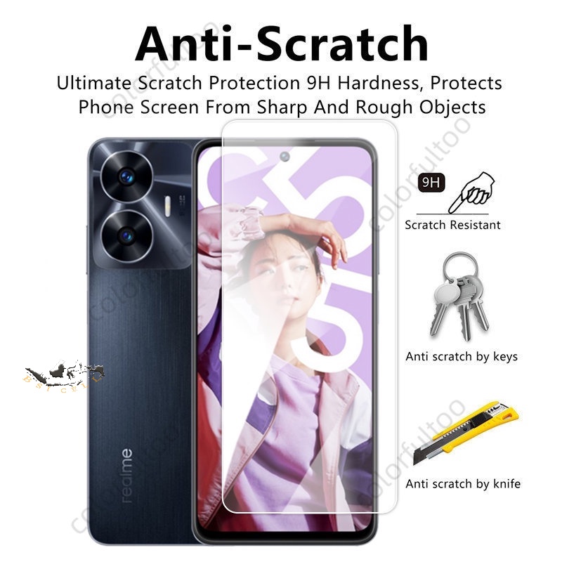 Jual TEMPERED GLASS FULL LAYAR REALME C55 (RMX3710) C55 NFC/PELINDUNG LAYAR DEPAN/ANTI GORES ...