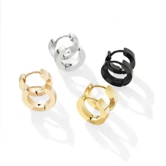 Jual Anting Stainless Tindik Tusuk Pria Wanita Unisex Sepasang Hitam ...