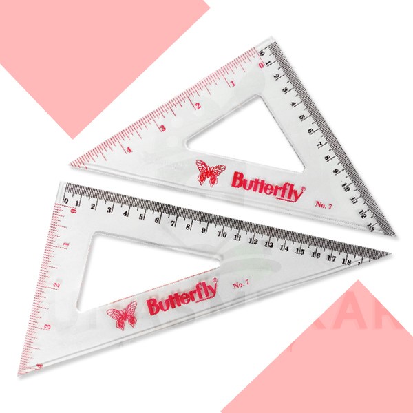 Jual Penggaris Segitiga Butterfly no 7 / Triangle Ruler | Shopee Indonesia