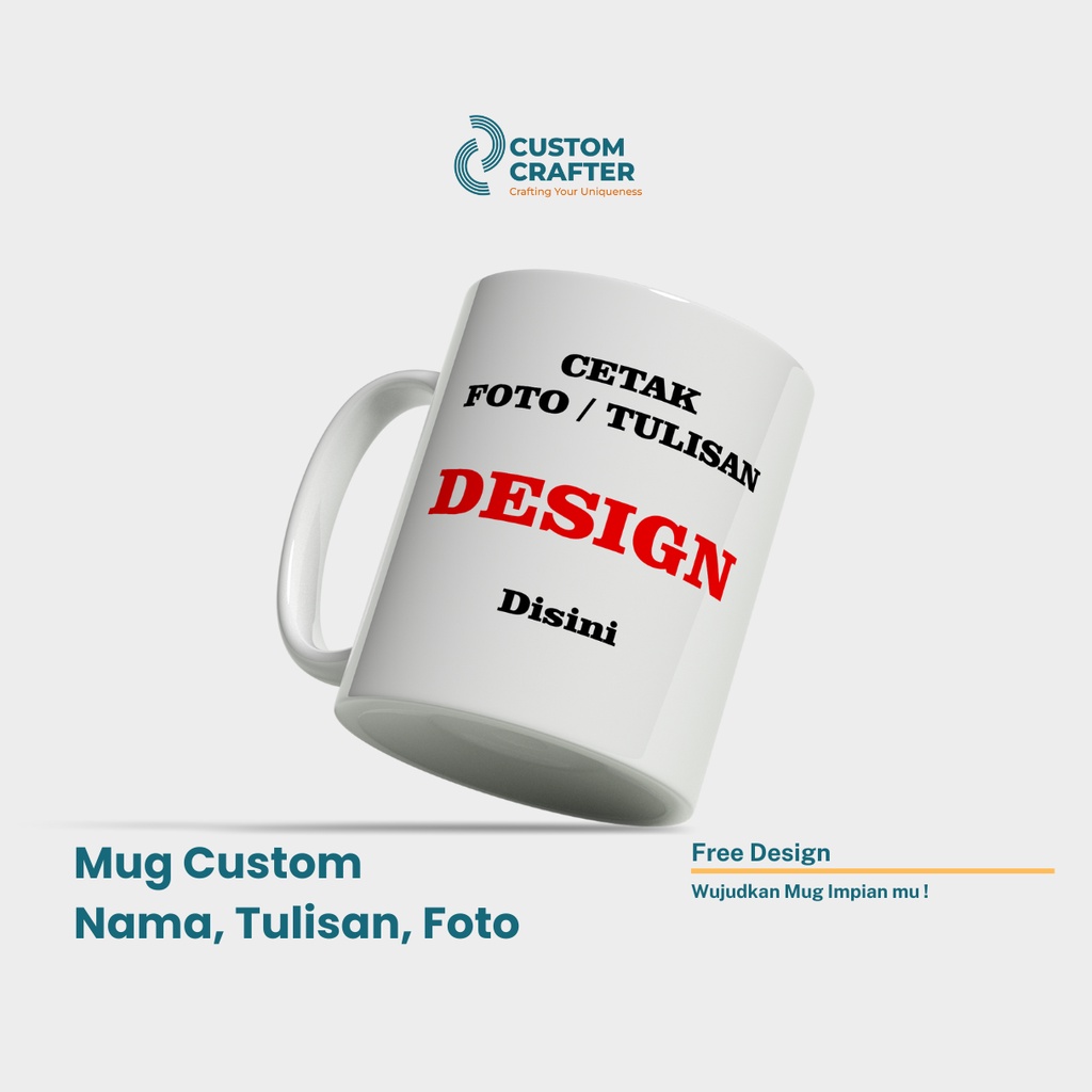 Jual CETAK MUG CUSTOM FOTO / TULISAN / NAMA TANPA MINIMAL ORDER DESAIN ...