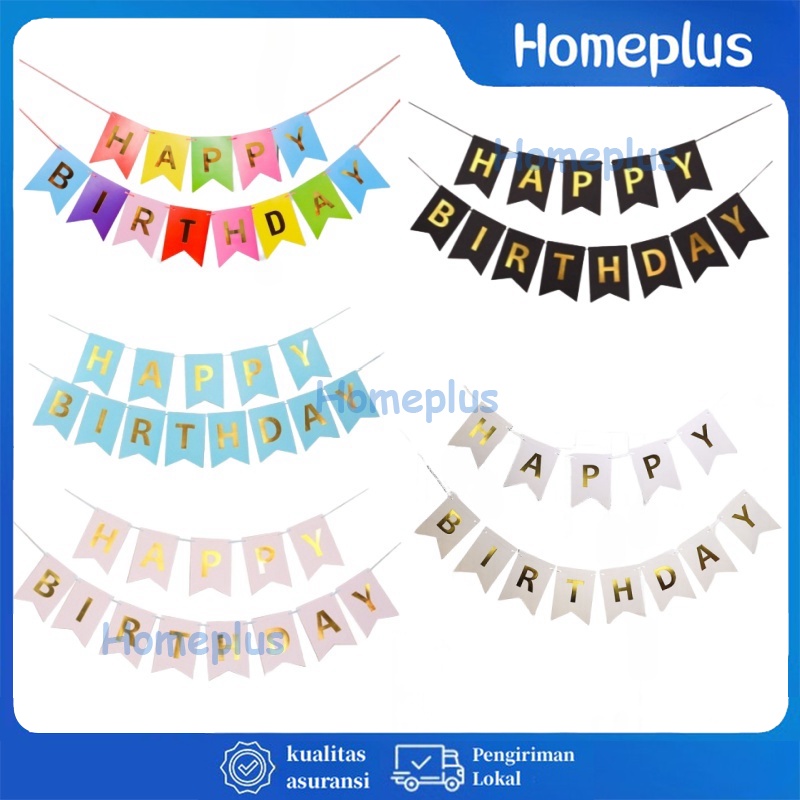 Jual HomePlus Banner Happy Birthday Banner Ulang Tahun Kode Pastel ...
