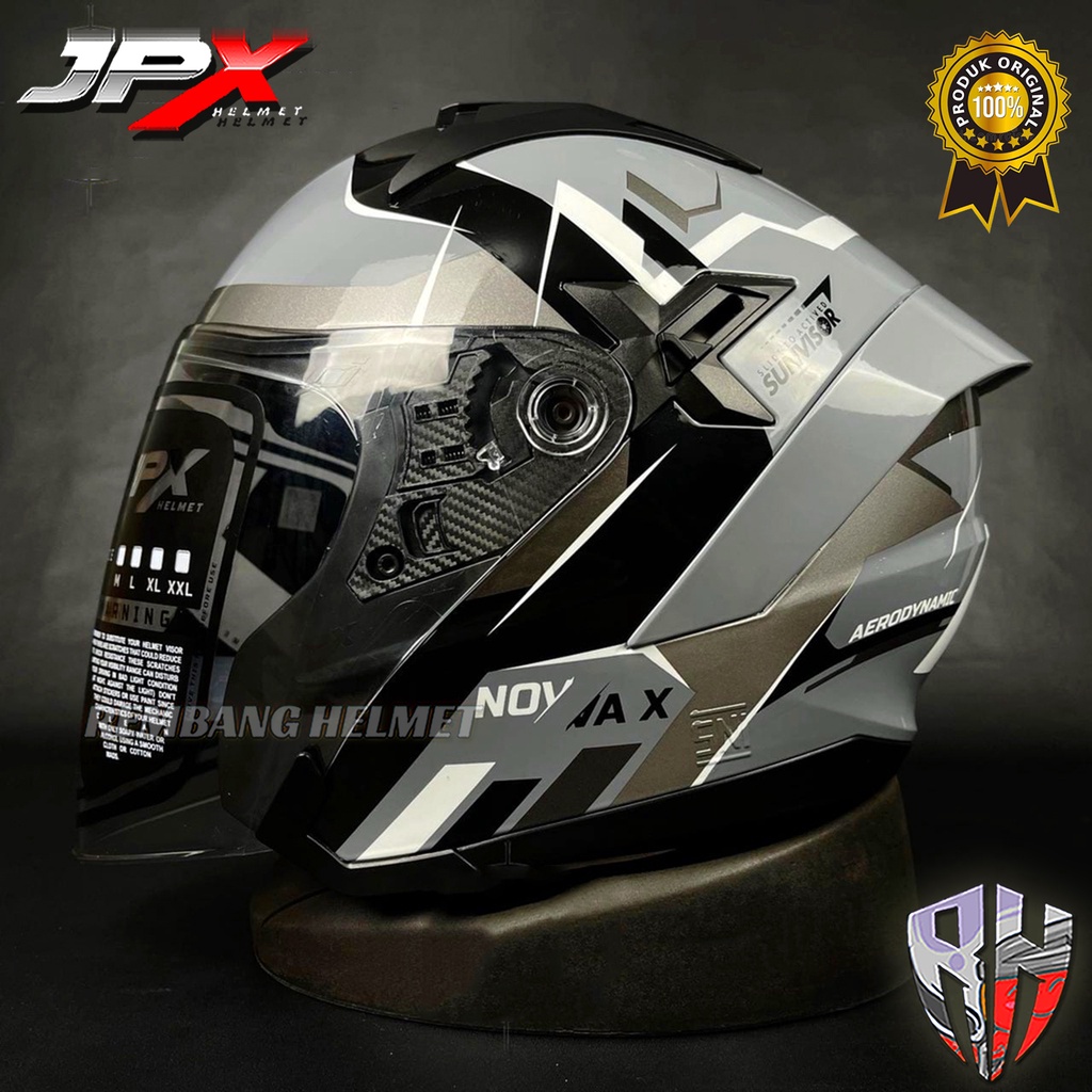Jual HELM JPX NOVA X HALF FACE - DOUBLE VISOR N4 VERO | Shopee Indonesia