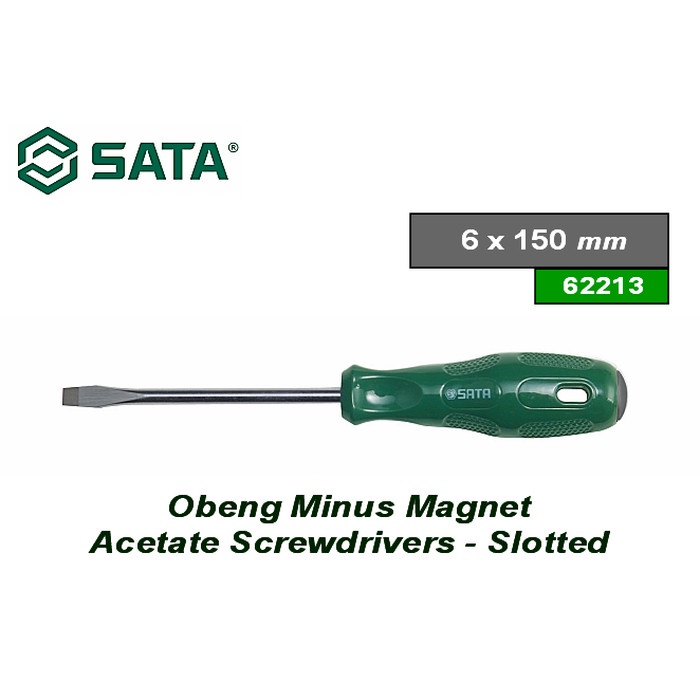 Jual SATA TOOLS OBENG MINUS 62213 A-SERIES SLOTTED SCREWDRIVER 6 ...