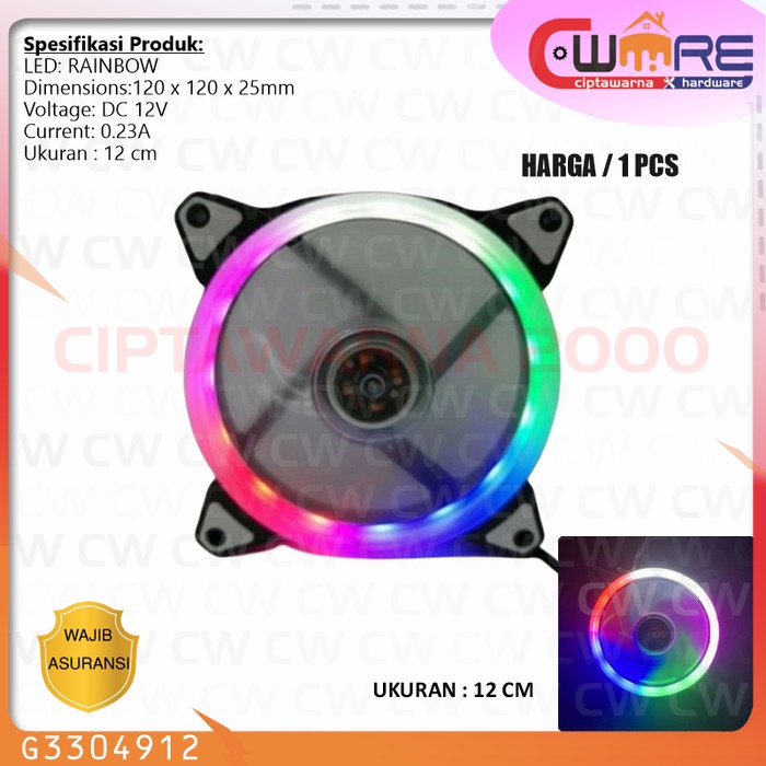 Jual Kipas PC Fan Case Casing RGB LED Rainbow Konektor Connector Molex ...