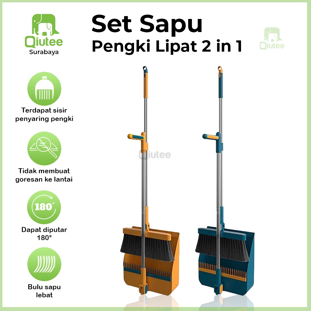 Jual Sapu Dan Pengki Set Sapu 2IN1 Broom Set Sapu Pembersih Lantai ...