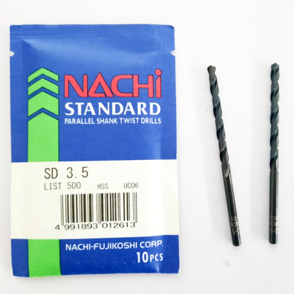 Jual ORIGINAL!! NACHI MATA BOR BESI 3.5MM HSS DRILL BITS 3.5MM SATUAN | Shopee Indonesia