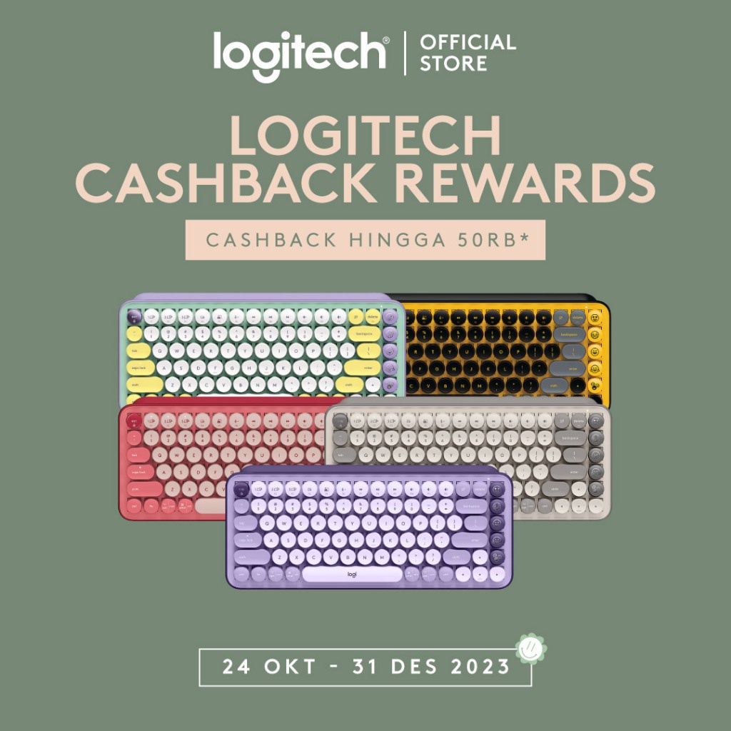 Jual Logitech POP KEYS Keyboard Wireless Mechanical Compact, Emoji Keys ...