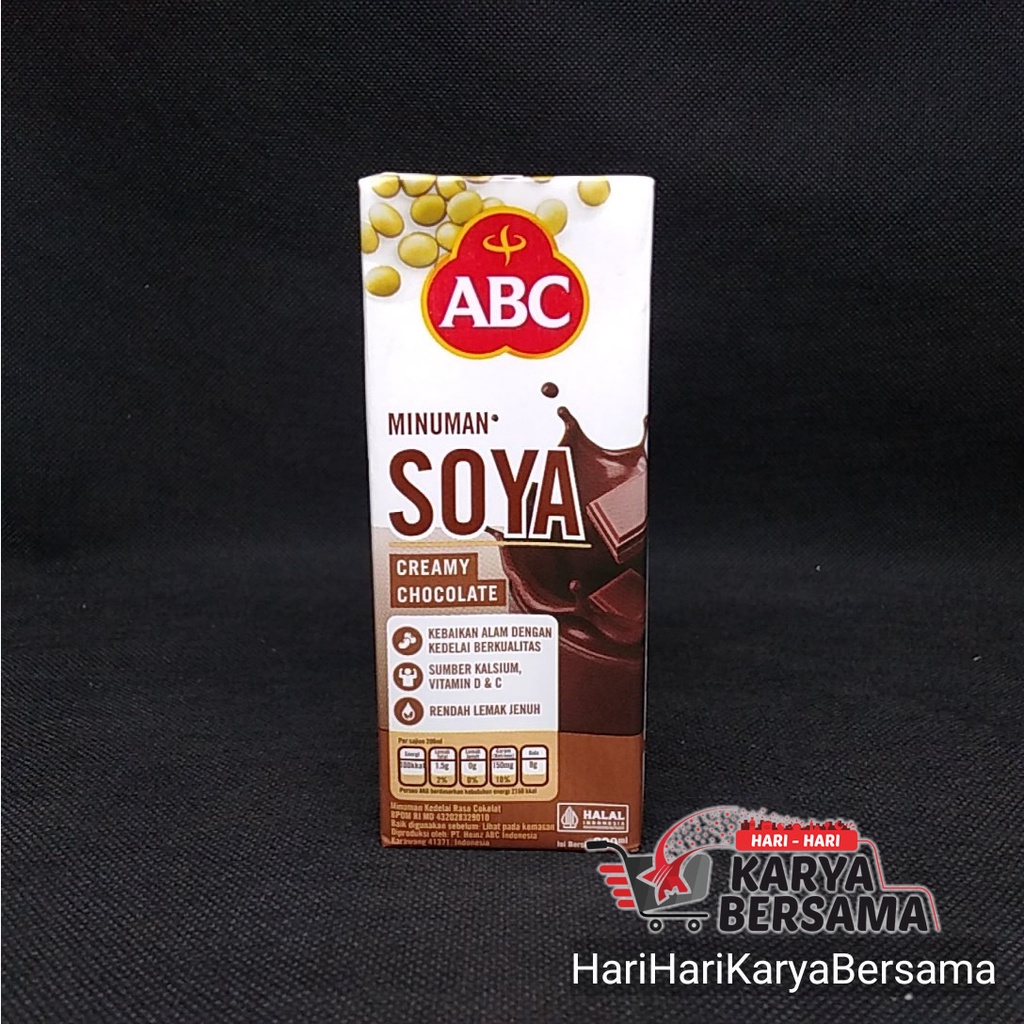 Jual MINUMAN ABC SOYA MILK SARI KEDELAI CREAMY CHOCOLATE 200ML | Shopee ...
