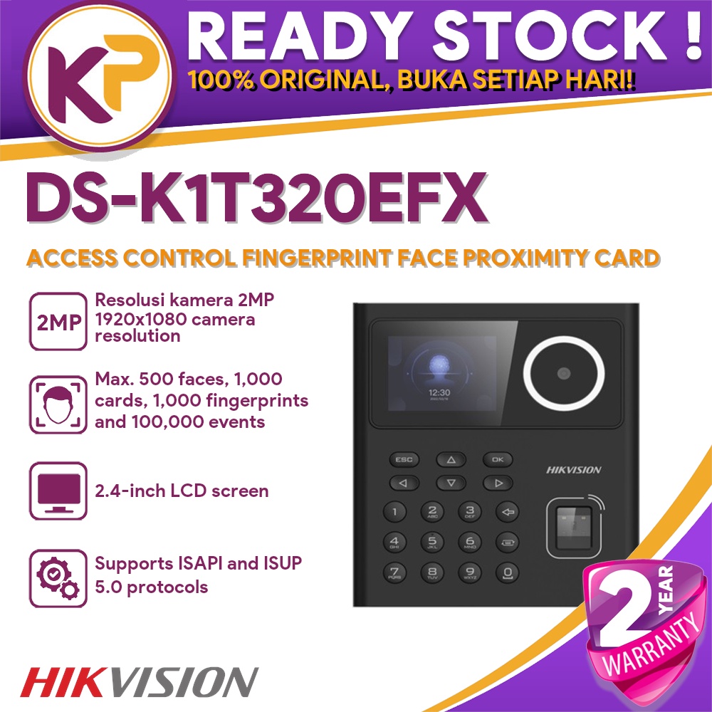Jual HIKVISION DS-K1T320EFX ACCESS CONTROL FINGERPRINT FACE PROXIMITY ...