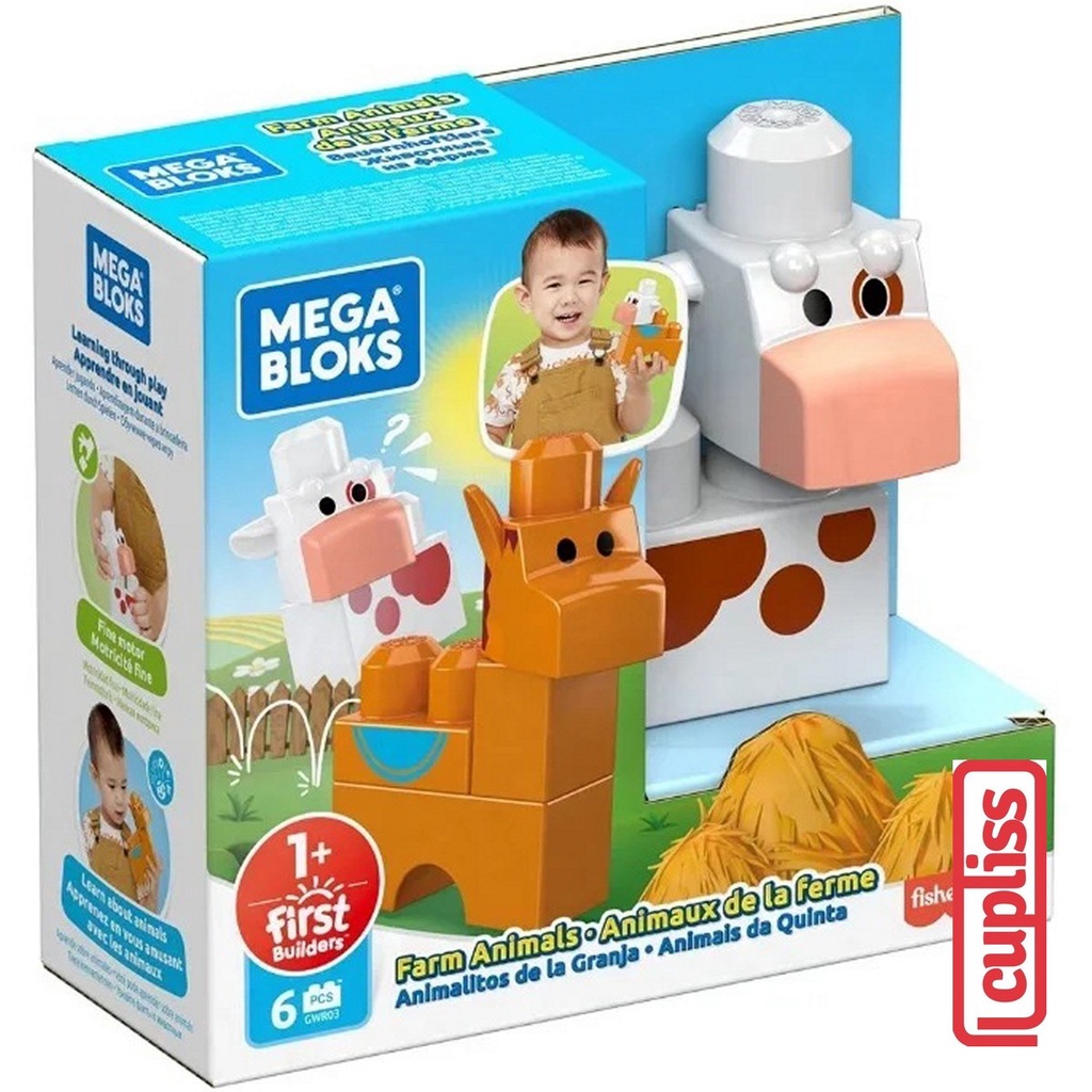Jual Fisher Price GWR03 Mega Bloks Farm Animals | Shopee Indonesia