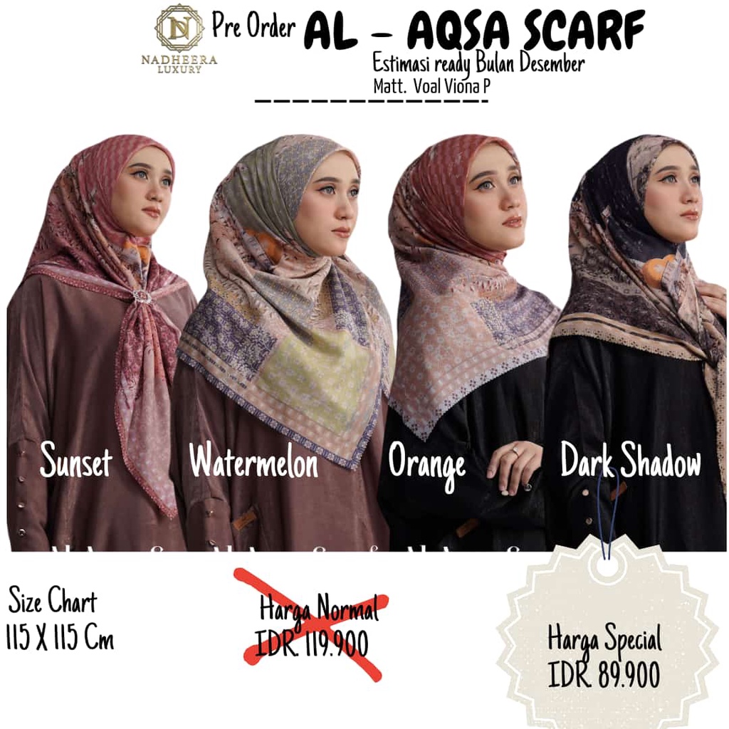 Jual NEW SPESIAL PEINCE AL AQSA SCRAF BY NADHEERA LUXURY muarifa ...