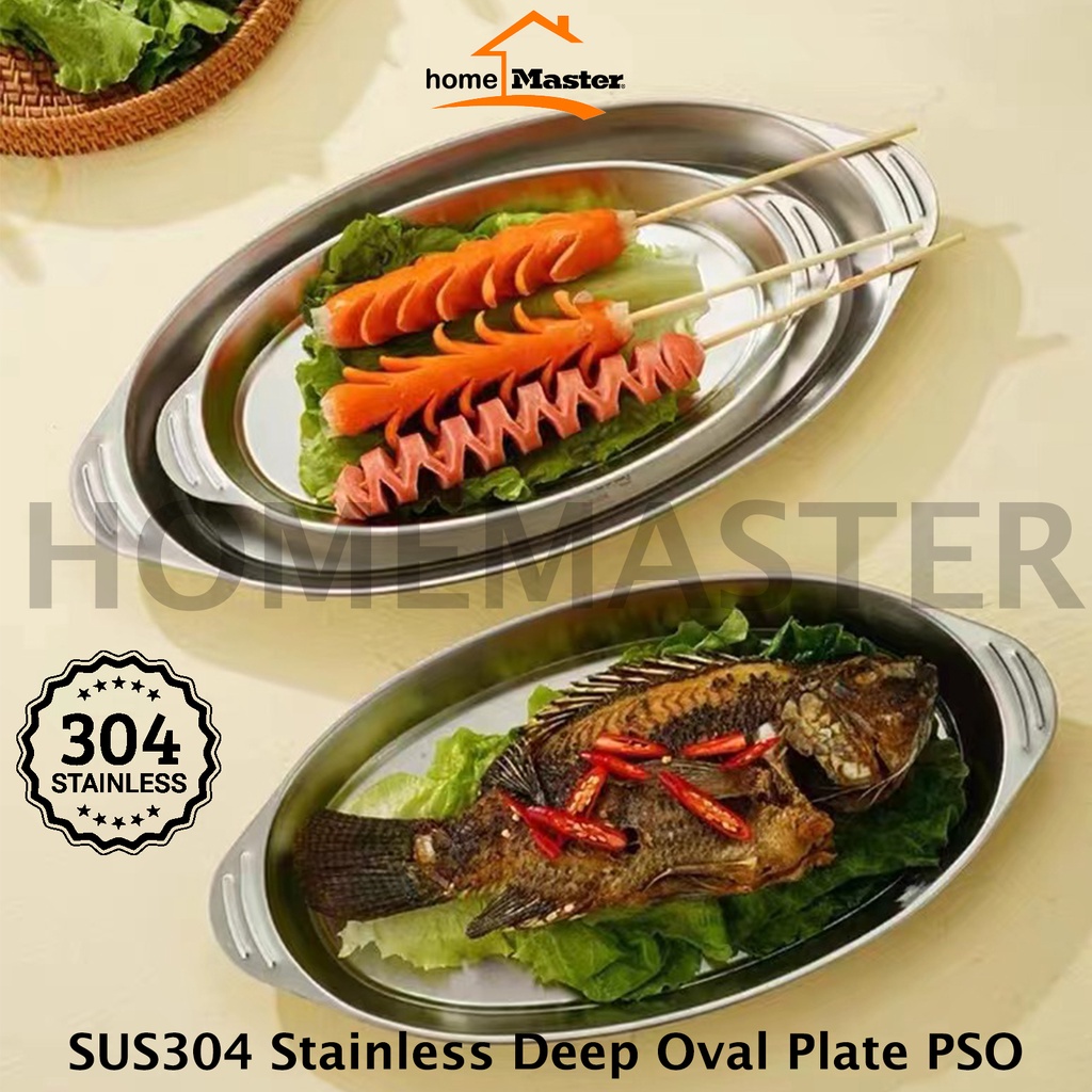 Jual HomeMaster Piring/Plate Stainless SUS304 Food GradeOval Dalam/Deep ...