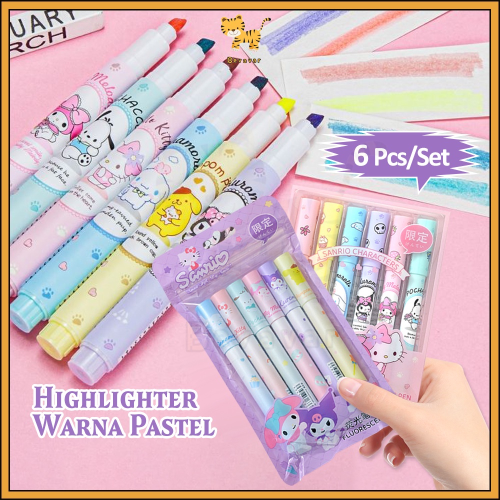 Jual ID Bevavar 6 PCS Stabillo warna lucu/Tint Marker Highlighter ...