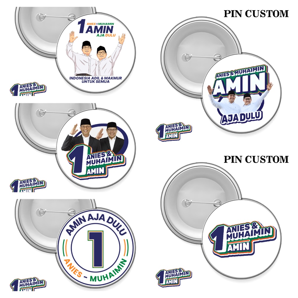 Jual Custom Pin Gantungan Kunci Logo Amin Anies Muhaimin Nomer 1 paslon ...