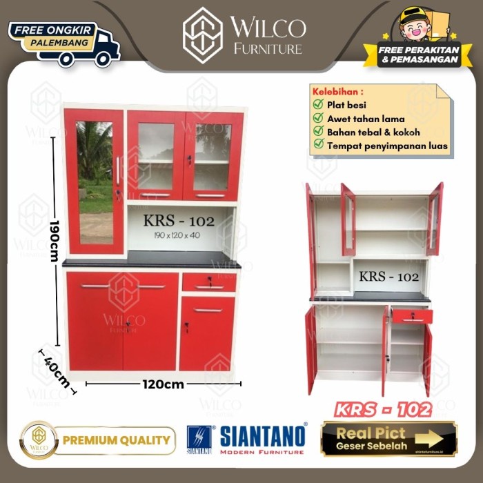Jual Kitchen Set Siantano KRS - 102 / Rak Piring Besi / Lemari Dapur ...