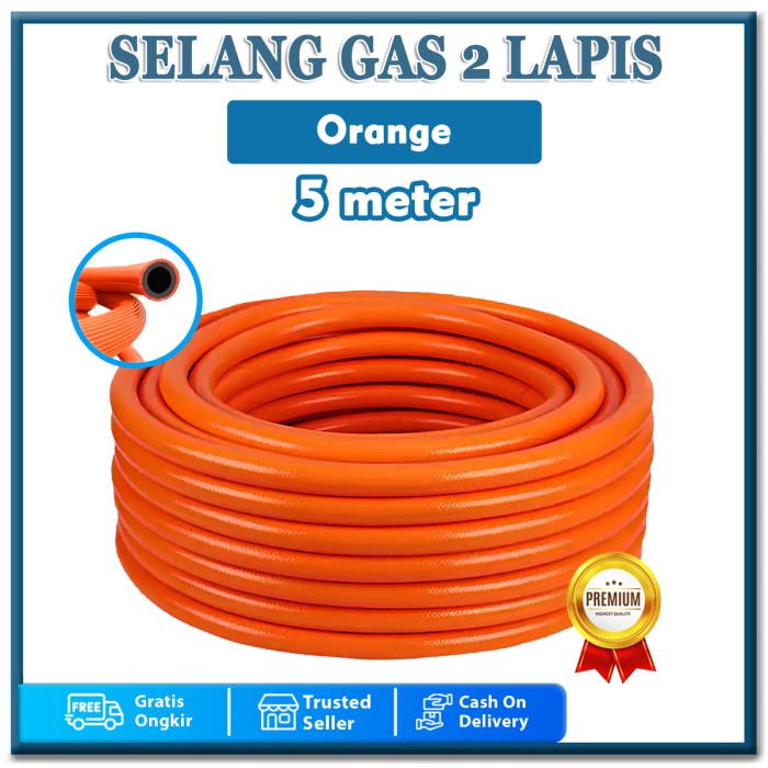 Jual Selang Kompor Gas LPG 2 Lapis 2 - 5 Meter SNI Anti Gigitan Tikus ...