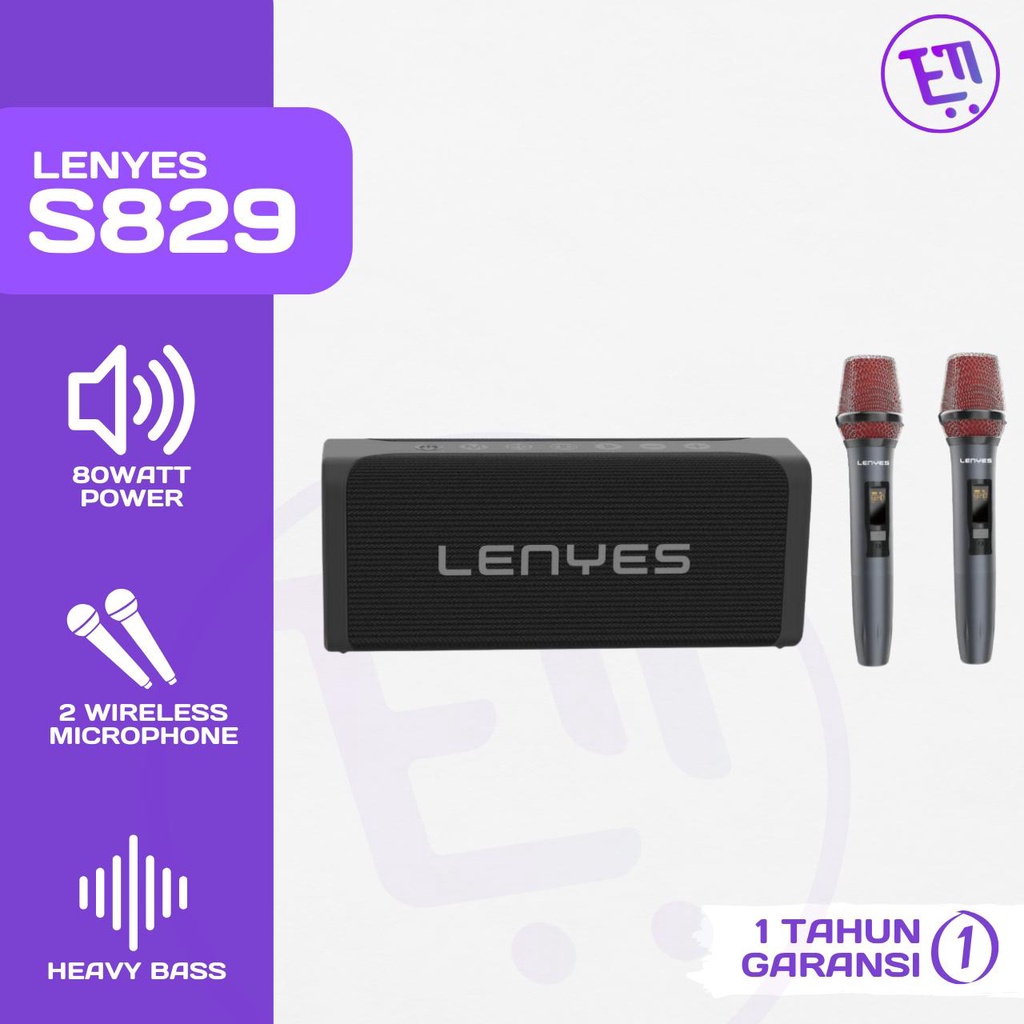 Jual LENYES S829 80W Heavy Bass Speaker Karaoke KTV TWS Wireless ...