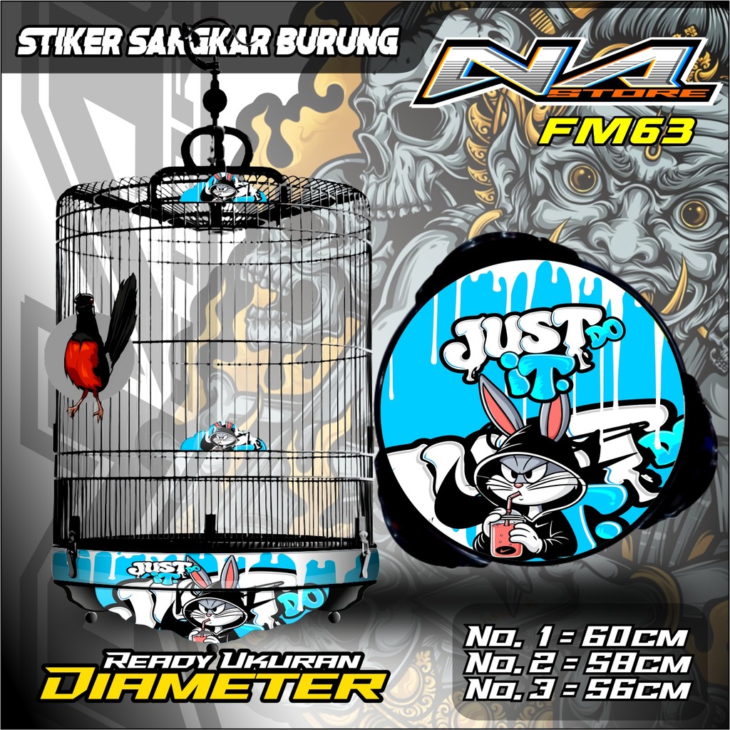 Jual Setiker decal sangkar burung murai motif JUST DO IT custom bahan ...