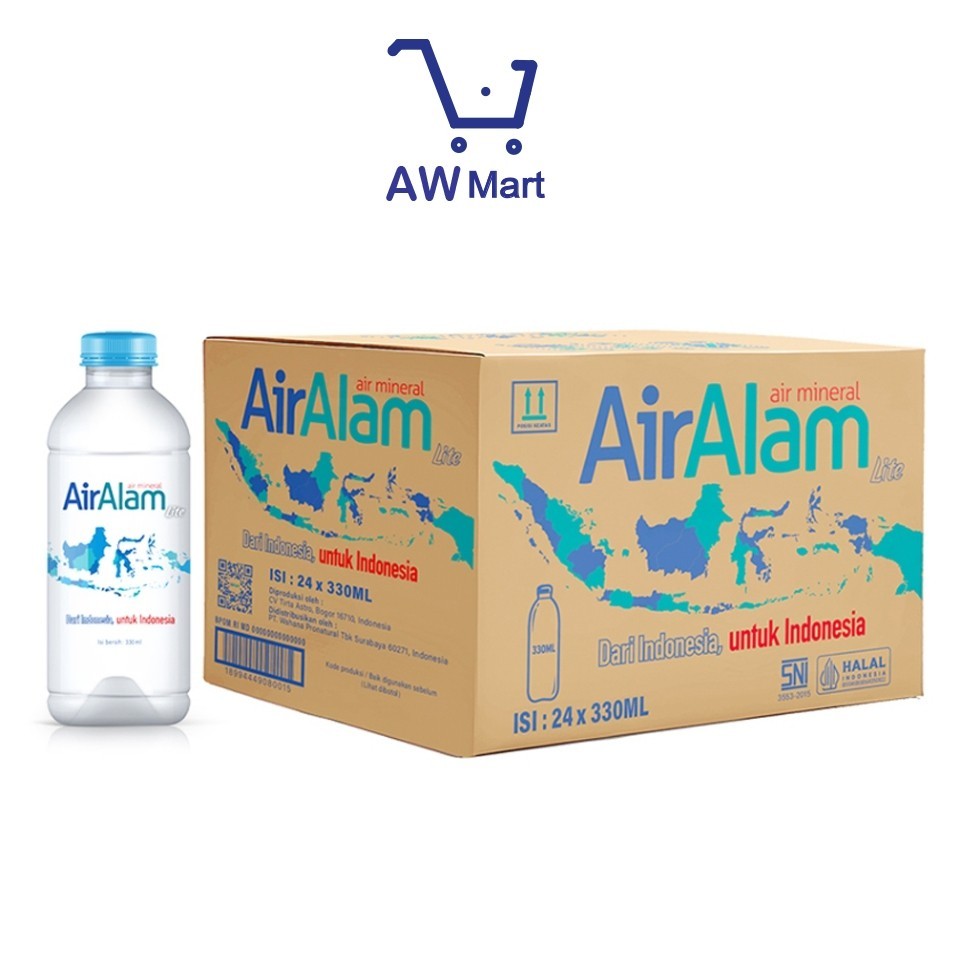 Jual AIR ALAM 330ML X 24 PCS - 1 DUS AIR ALAM ISI 24 BOTOL | Shopee ...