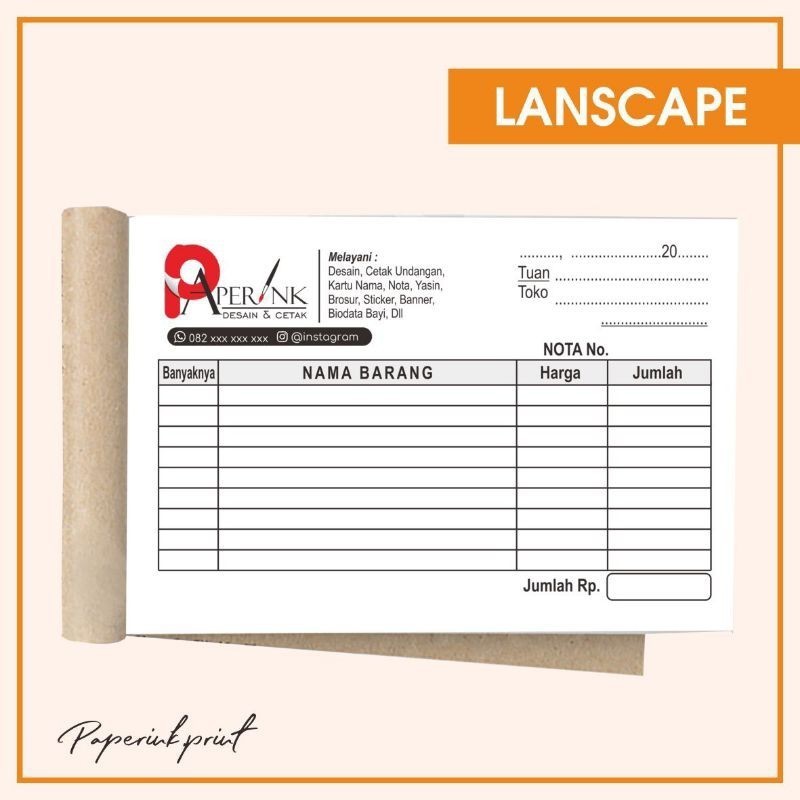 Jual Nota Custom Murah 1ply Ukuran 1/4 Folio | Shopee Indonesia