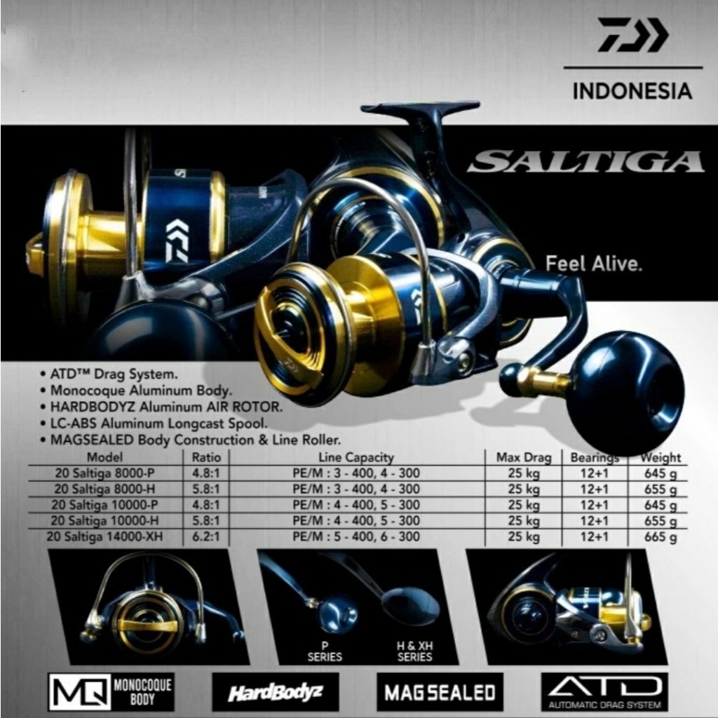 Jual REEL SPINNING DAIWA SALTIGA 2020 - 8000P / 8000H / 10000P / 10000H - ORIGINAL | Shopee ...