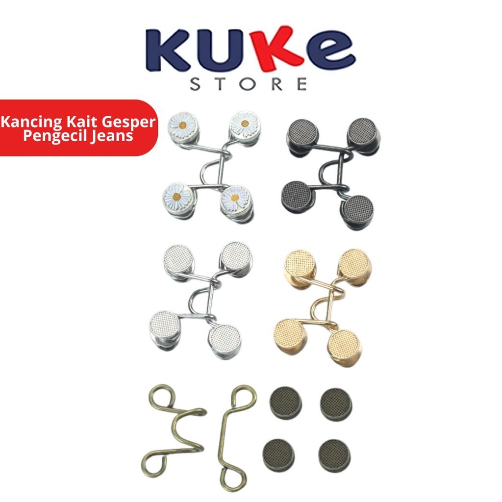 Jual KUKE Kancing Kait Jeans Logam / Detachable Waist Button / Pengecil ...