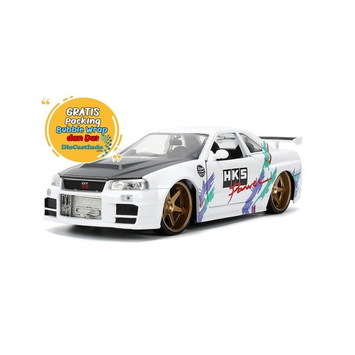 Jual Jada 1:24 - JDM Tuners 2002 Nissan Skyline GT-R (BNR34) HKS Power Putih | Shopee Indonesia