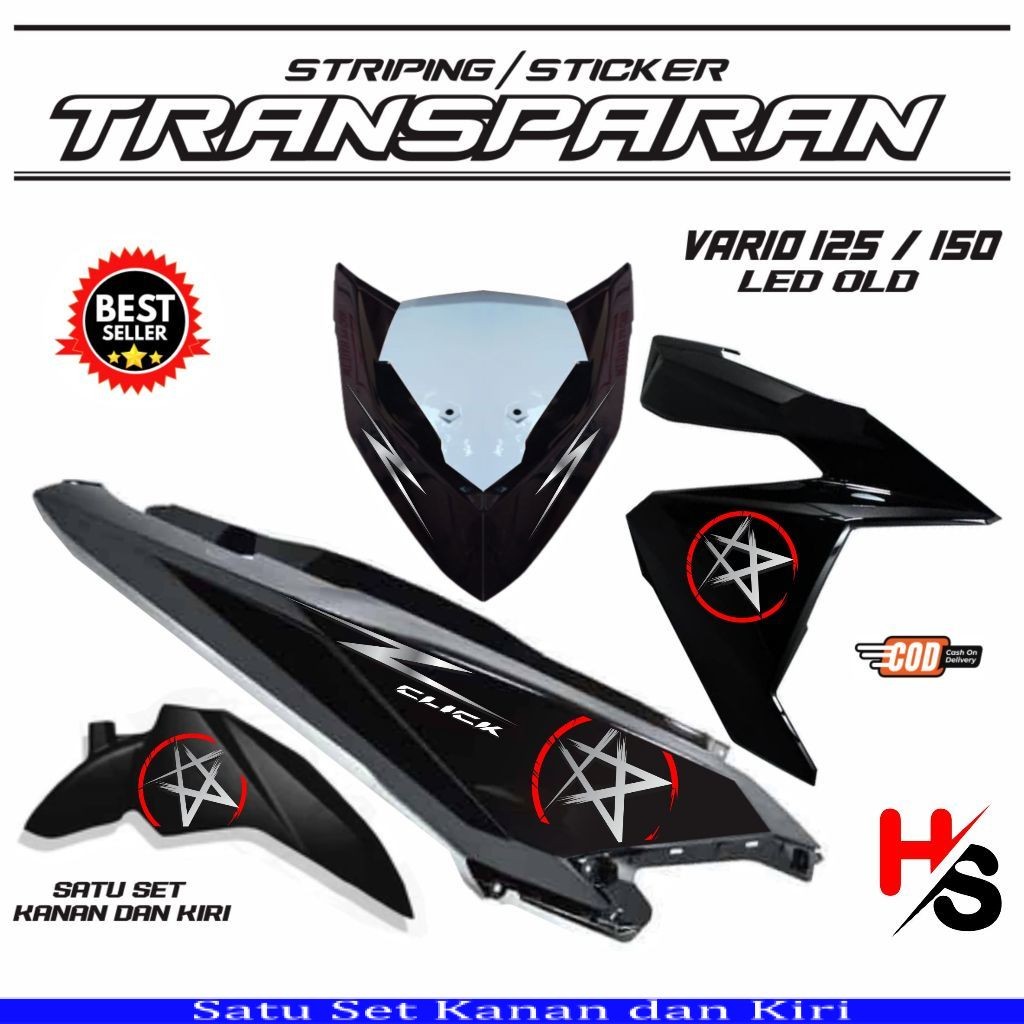 Jual STIKER STRIPING TRANSPARAN MOTOR HONDA VARIO LED OLD 125/150 MOTIF TERBARU MOTIF SIMPLE A15 ...