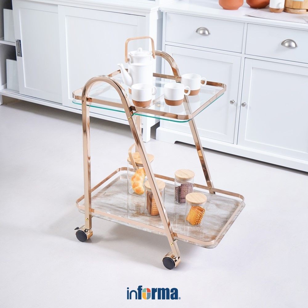 Jual Informa Narnia Rak Troli Dapur Marble 2 Tingkat - Cokelat Tempat ...