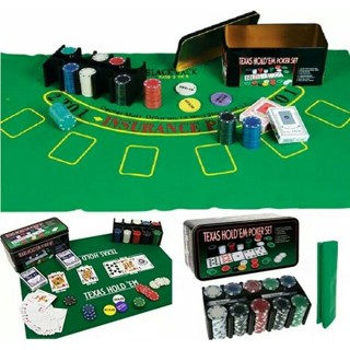Jual Texas Holdem Poker Game Casino Game Set Texas Hold em Chips Coins ...